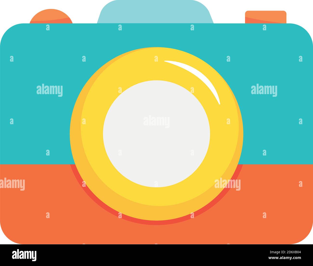 photographic camera icon over white background, flat style, vector ...