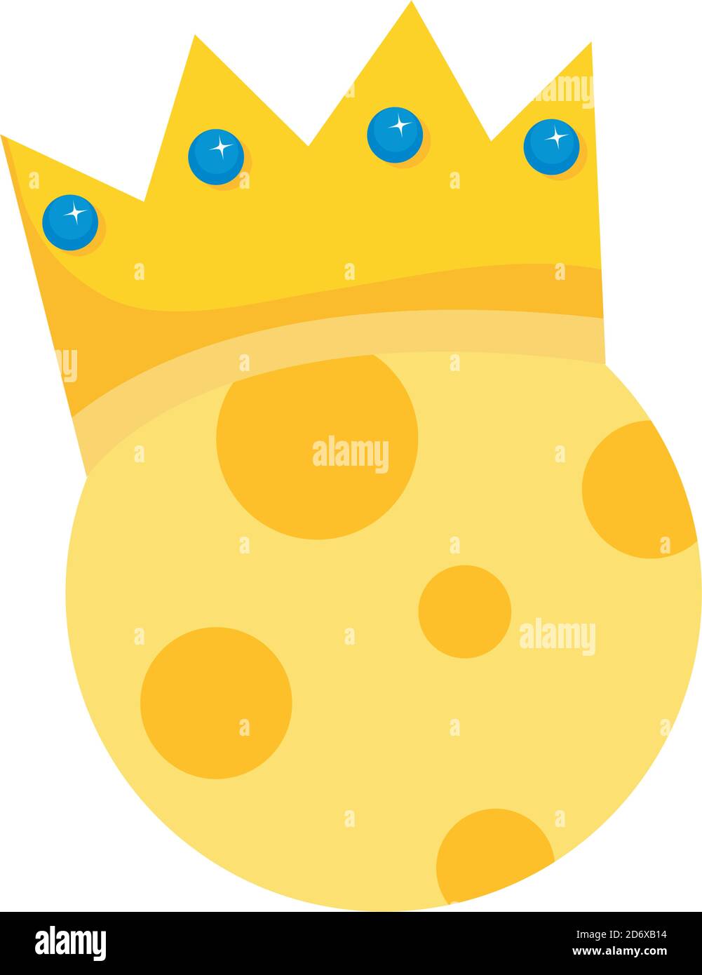 moon with a crown over white background, flat style, vector ...