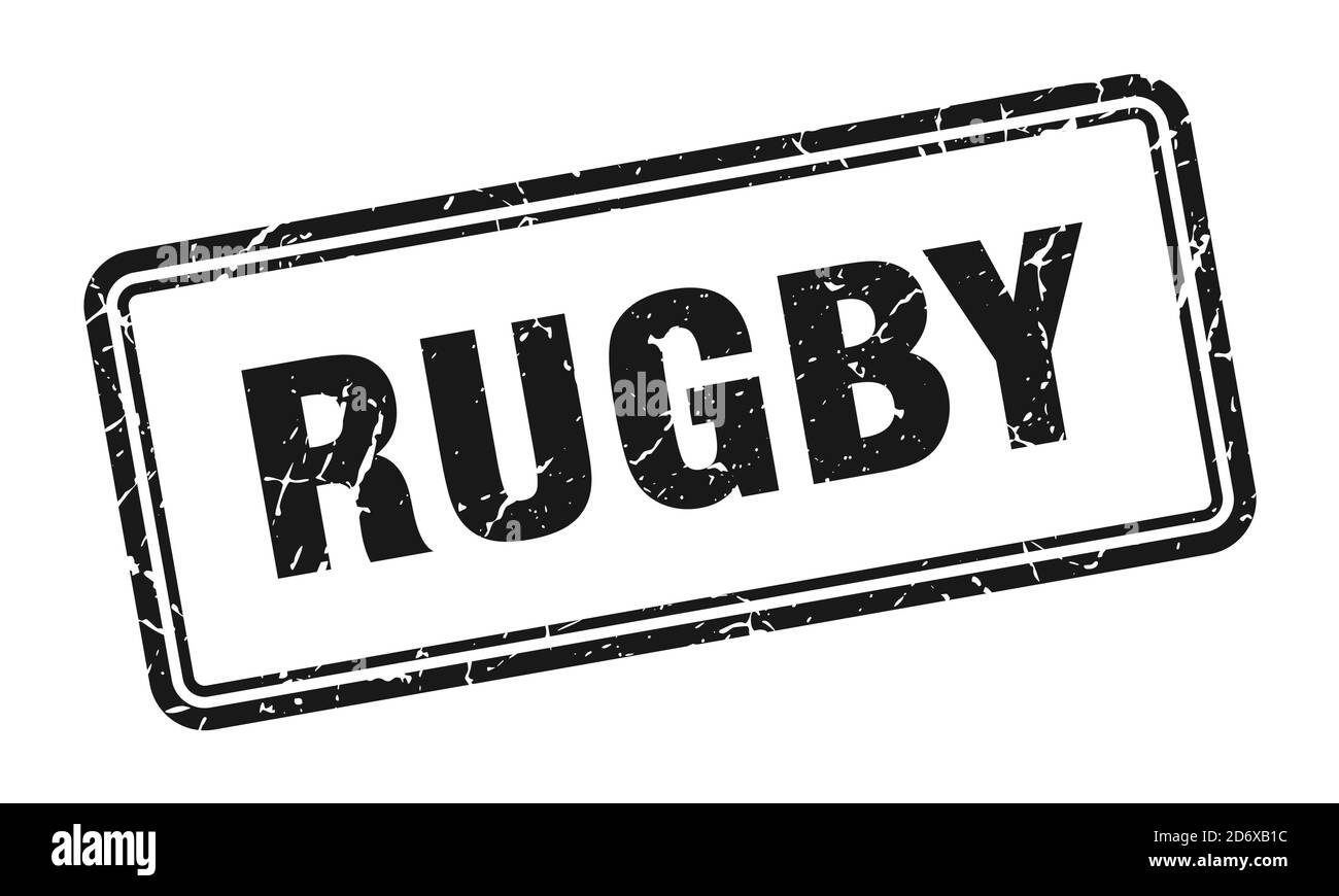 rugby stamp. square grunge sign isolated on white background Stock ...
