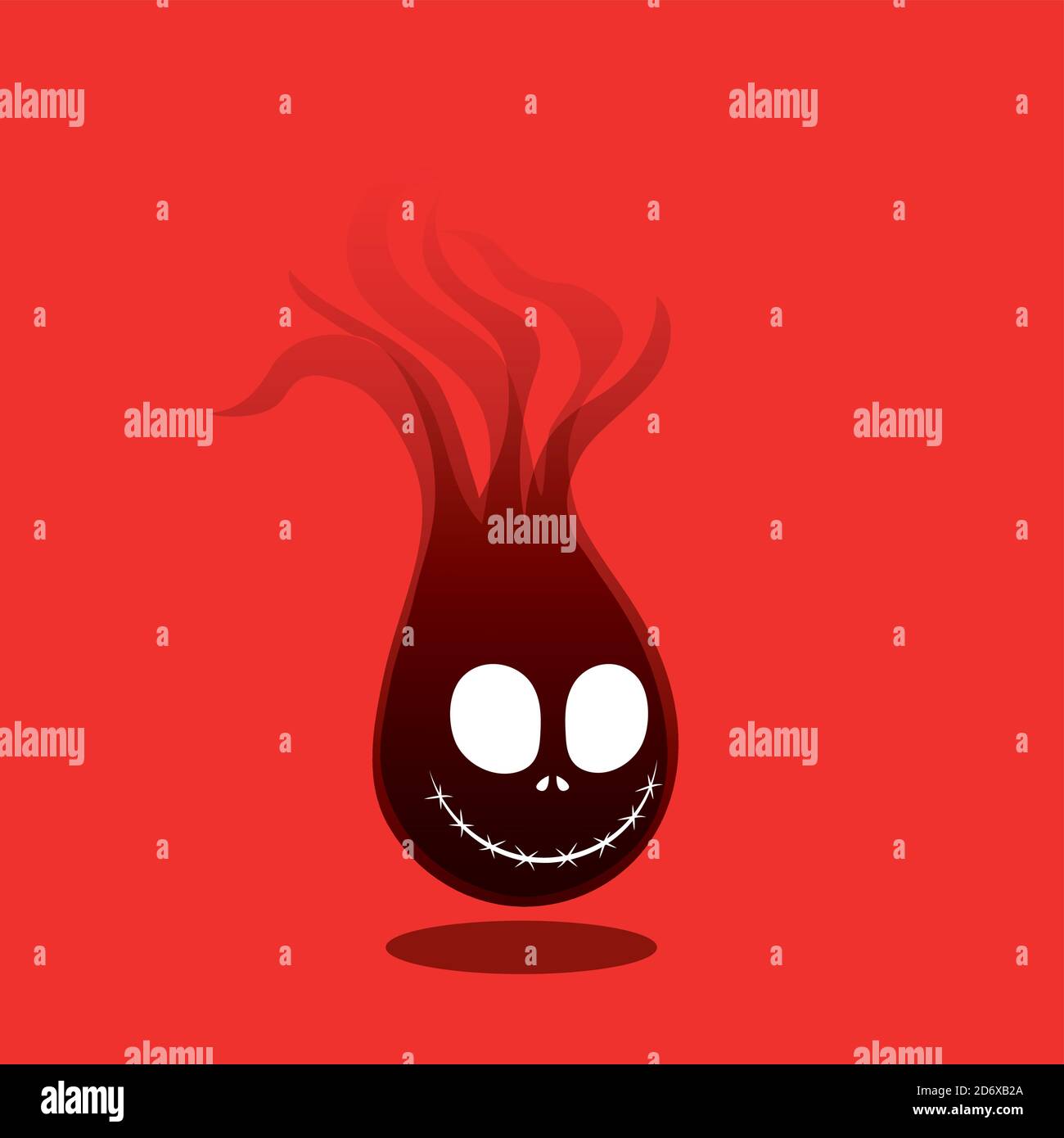 Halloween Wandering Demon character isolated on red background Stock ...