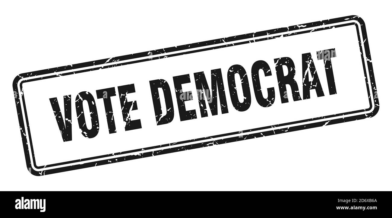 vote democrat stamp. square grunge sign isolated on white background ...