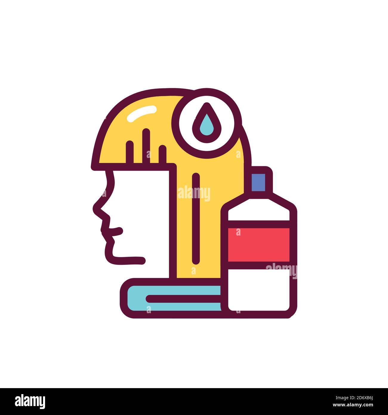 Washing head color line icon. Hairdresser service Stock Vector Image ...