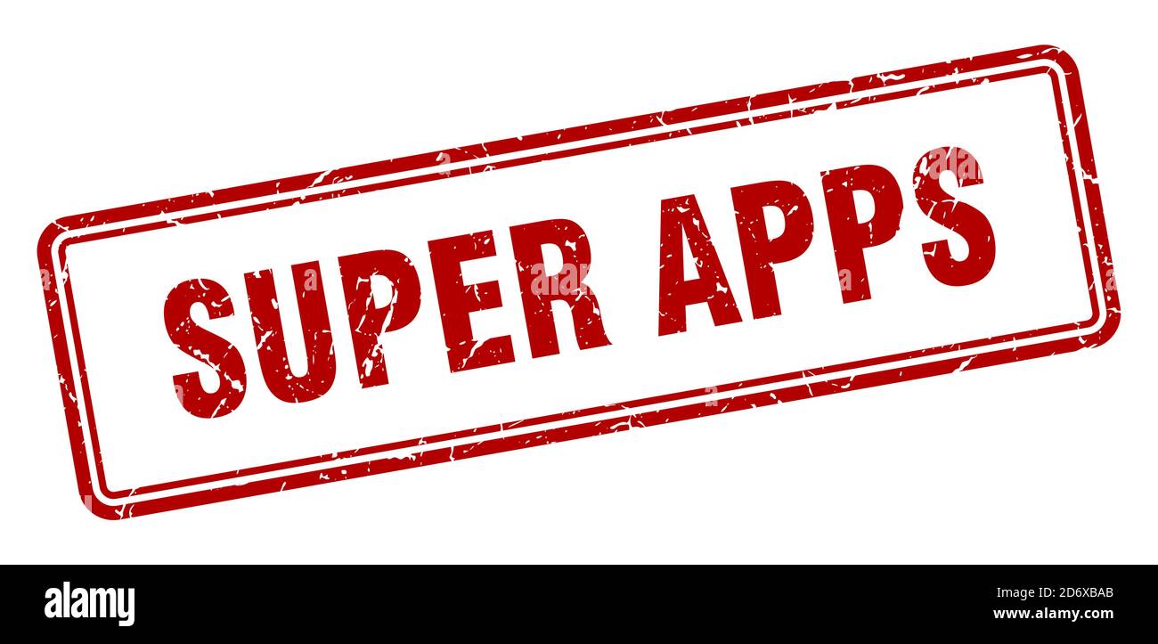 super apps stamp. square grunge sign isolated on white background Stock ...