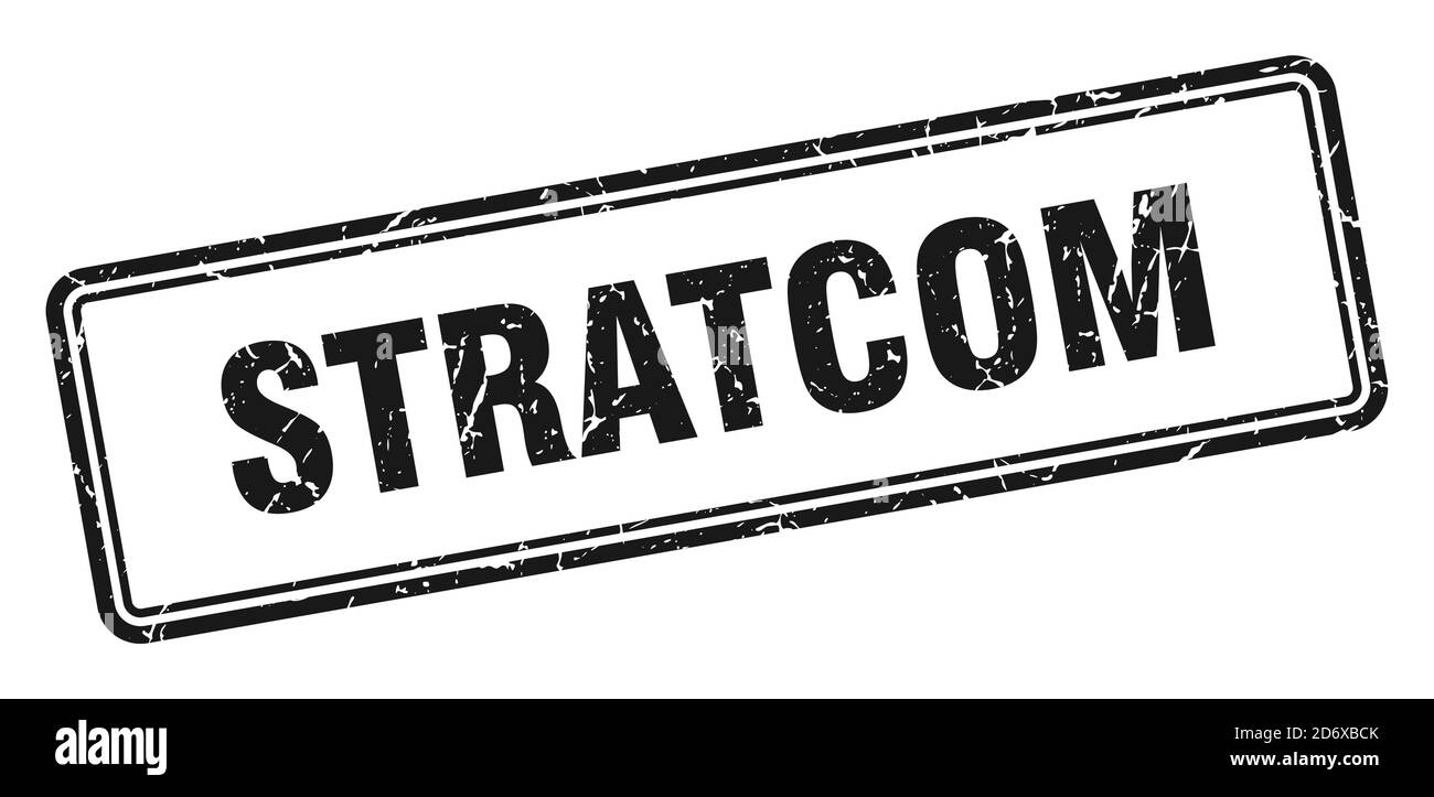 stratcom stamp. square grunge sign isolated on white background Stock ...