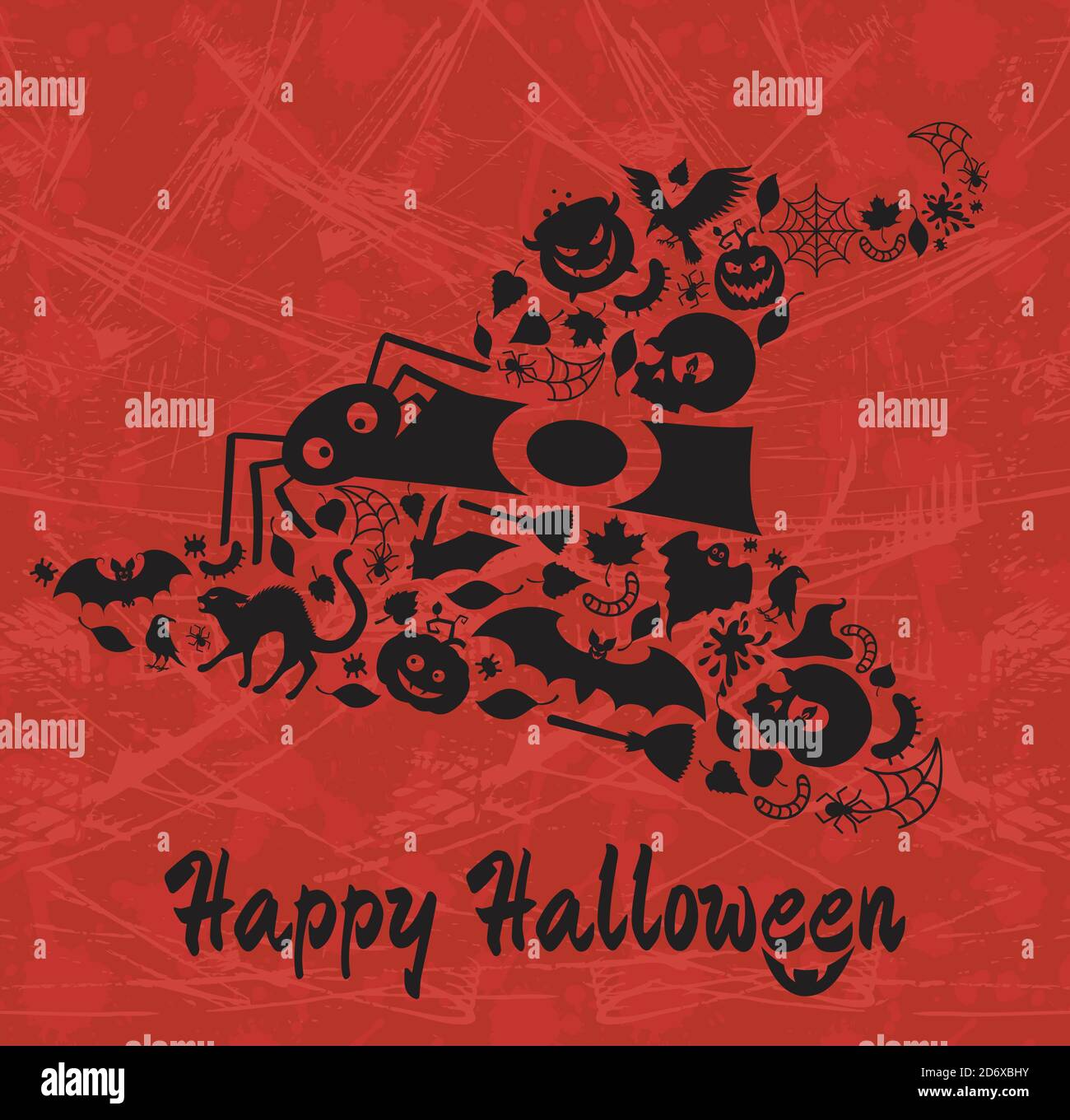 Halloween details in a shape of a hat Stock Vector Image & Art - Alamy