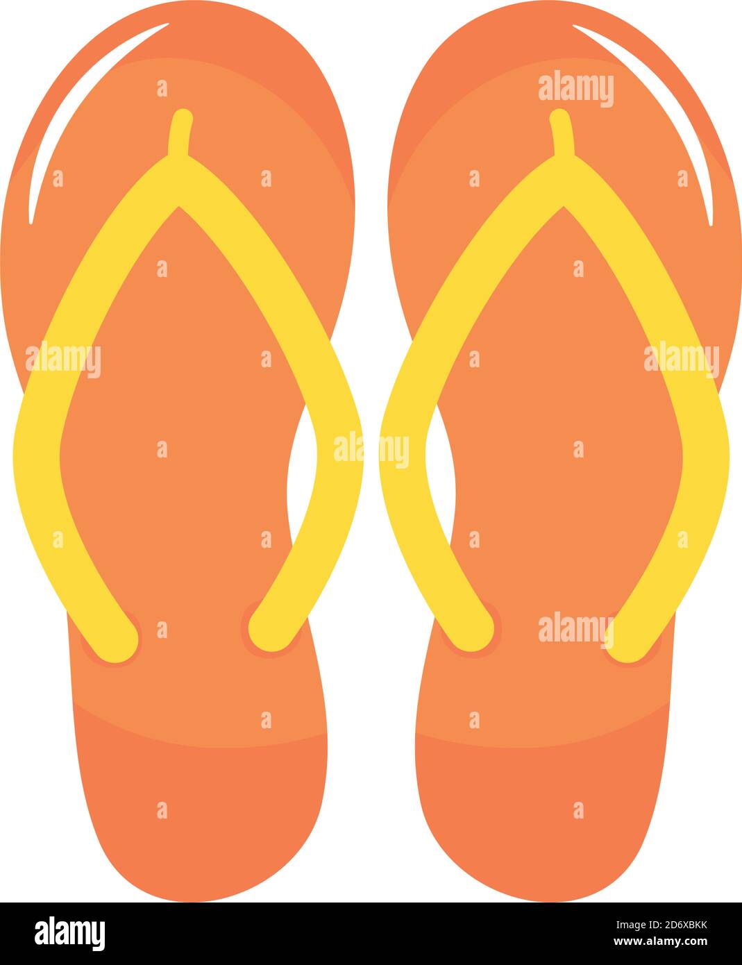 orange flip flops icon over white background, flat style, vector illustration Stock Vector Image ...