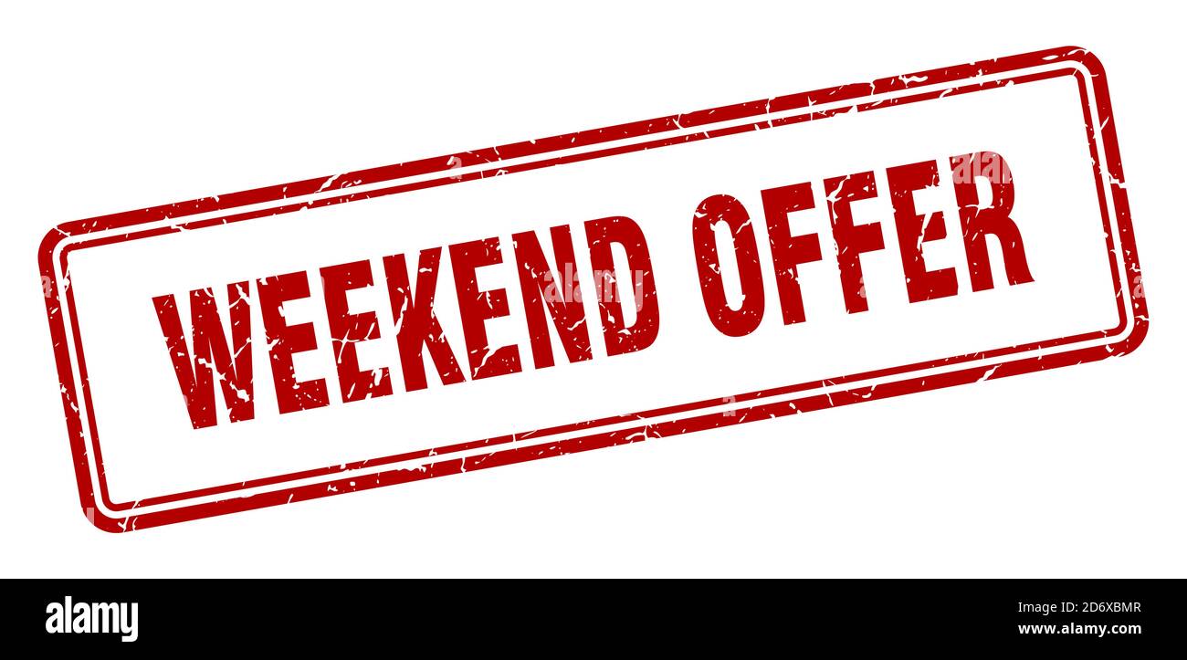 weekend offer stamp. square grunge sign isolated on white background ...