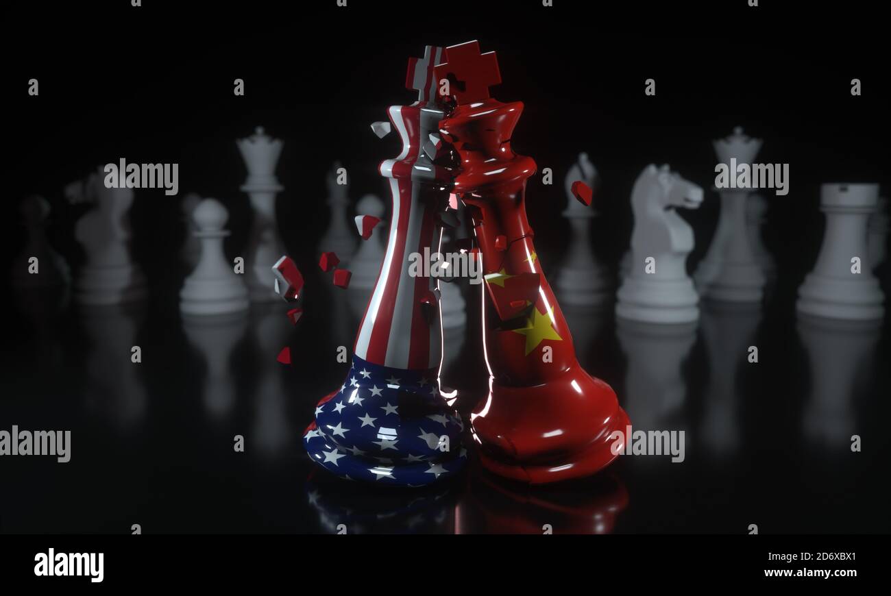 China and USA Compete Against Technology, Information, Trade. Conflict ...