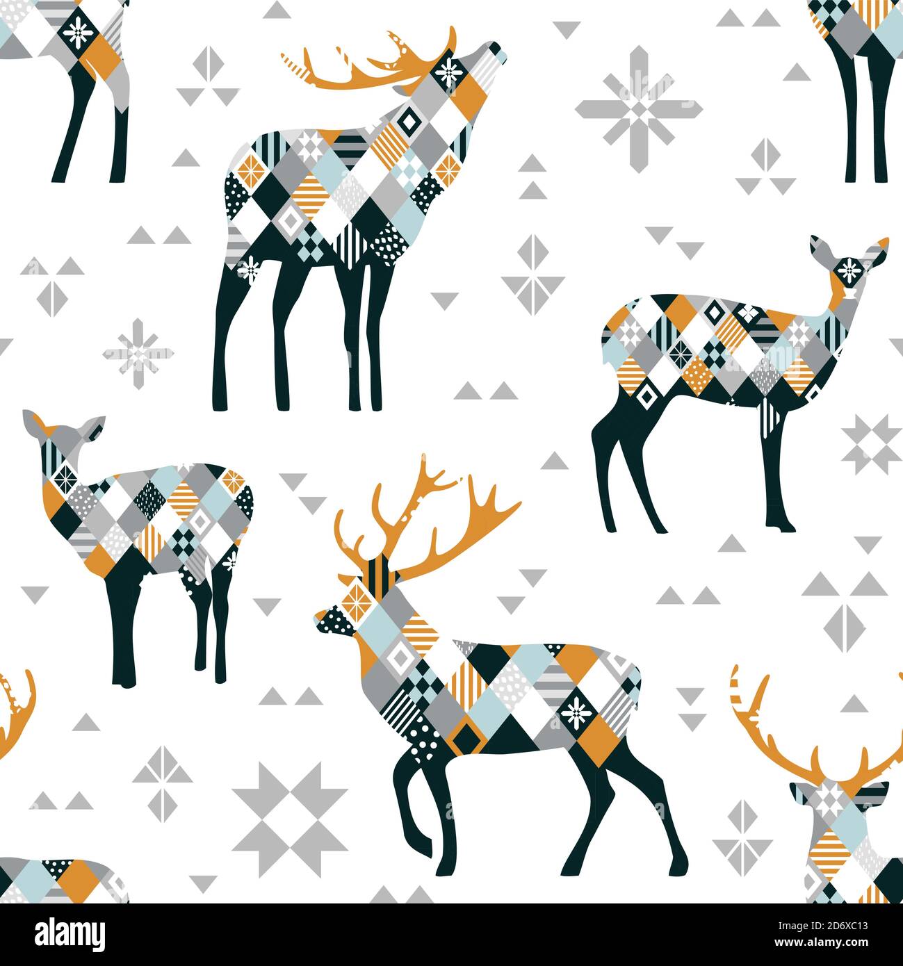 Christmas seamless pattern with deer. Background for design and ...