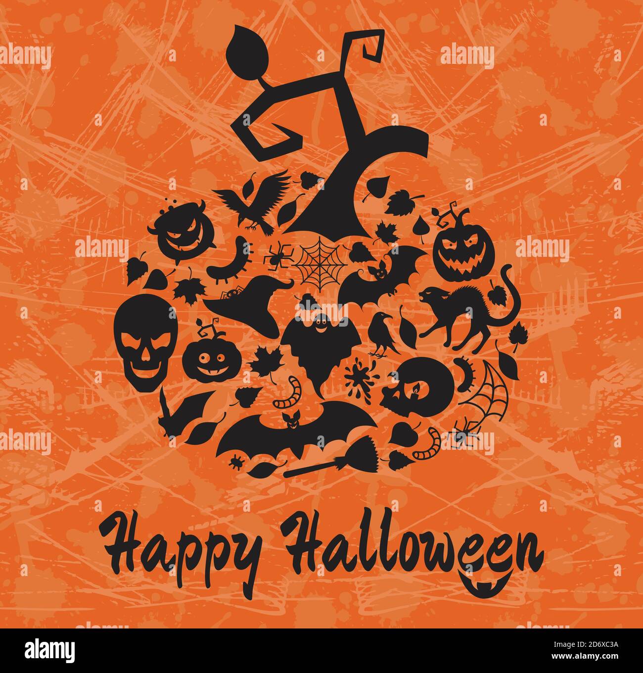 Halloween details in a shape of a pumpkin Stock Vector Image & Art - Alamy