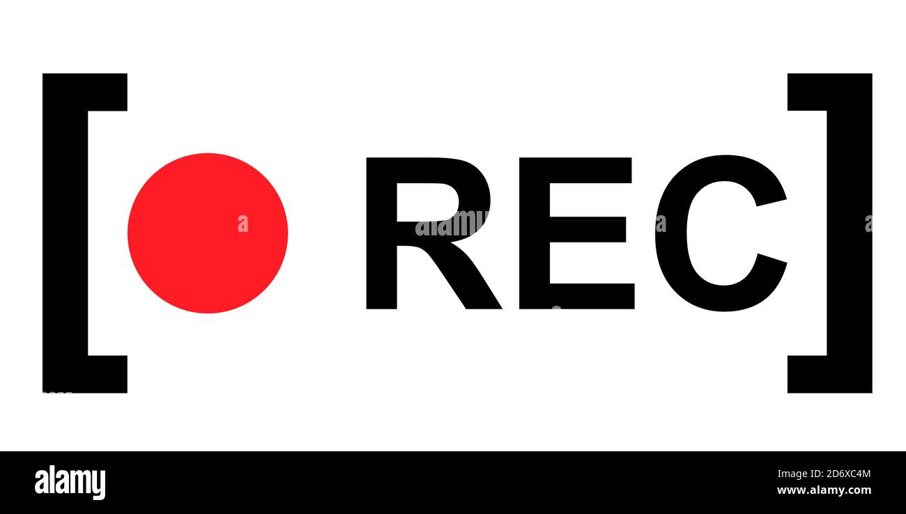 Recording sign, red panel, rec, vector symbol isolated on white ...