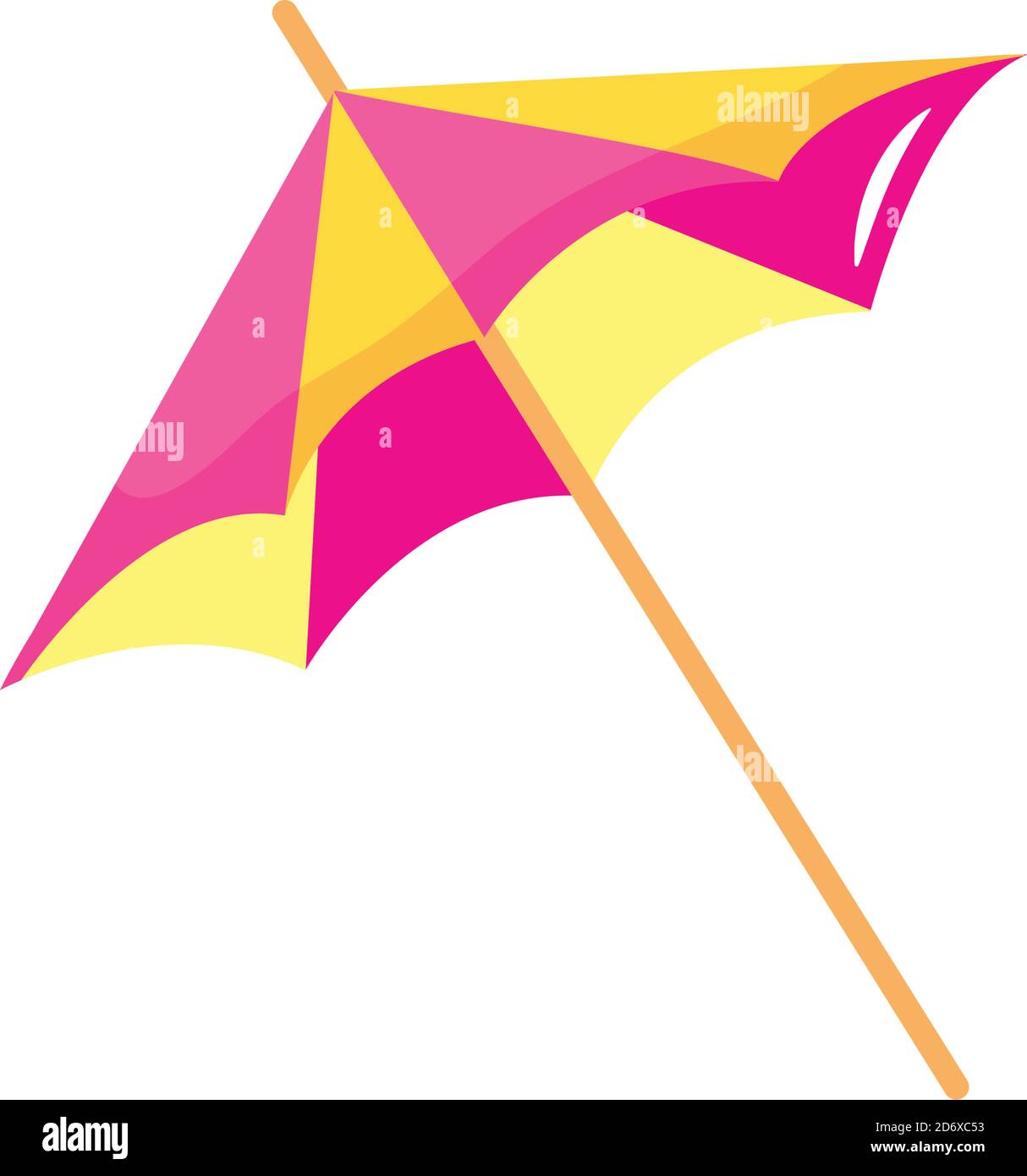 beach parasol icon over white background, flat style, vector ...