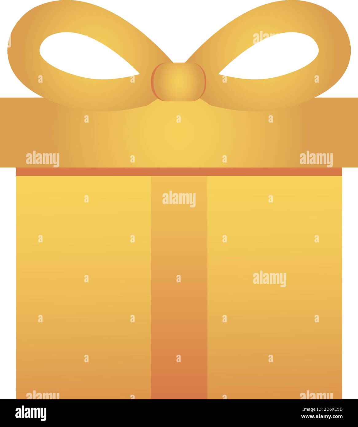 golden gift box icon over white background, flat style, vector ...