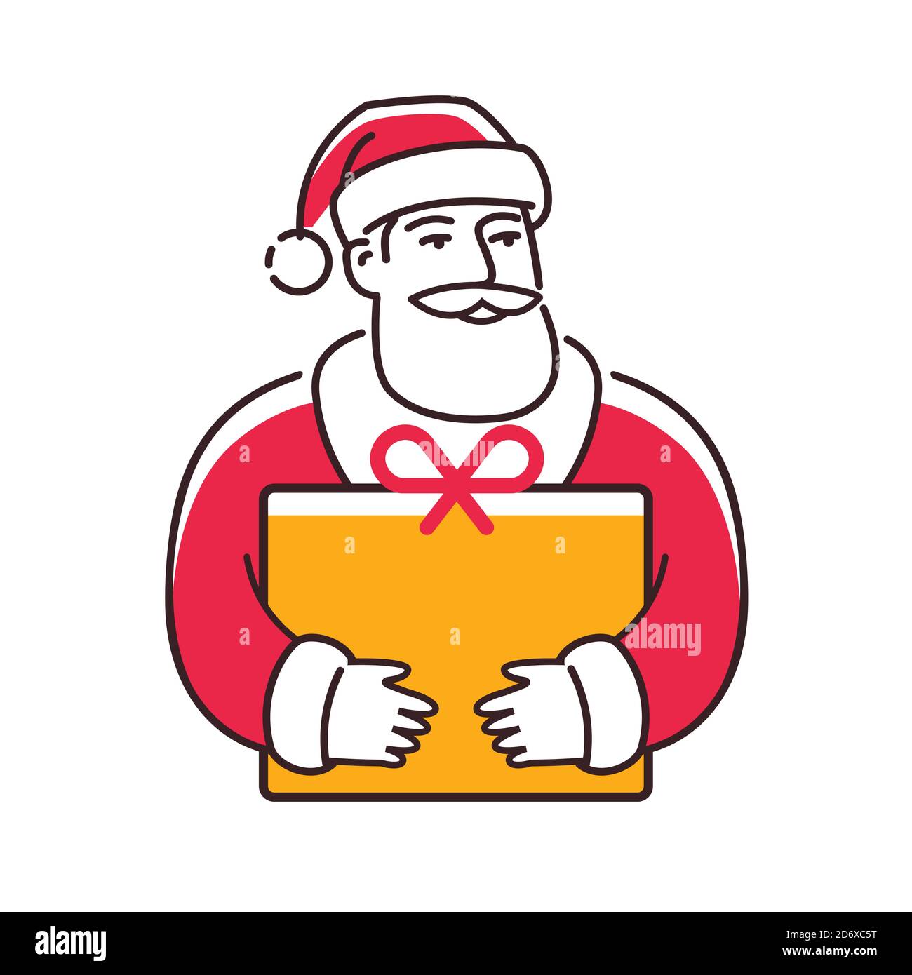 Santa Claus with gift. Christmas symbol vector illustration Stock ...