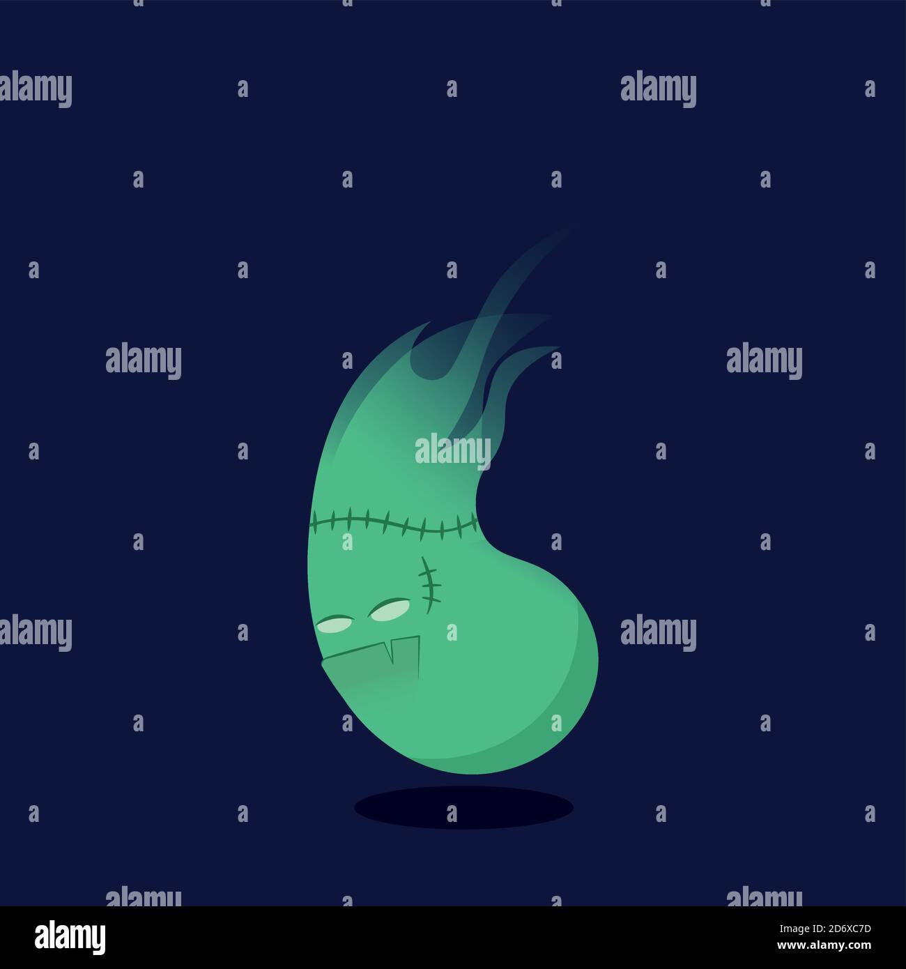 Halloween Wandering Monster character isolated on darkblue background ...