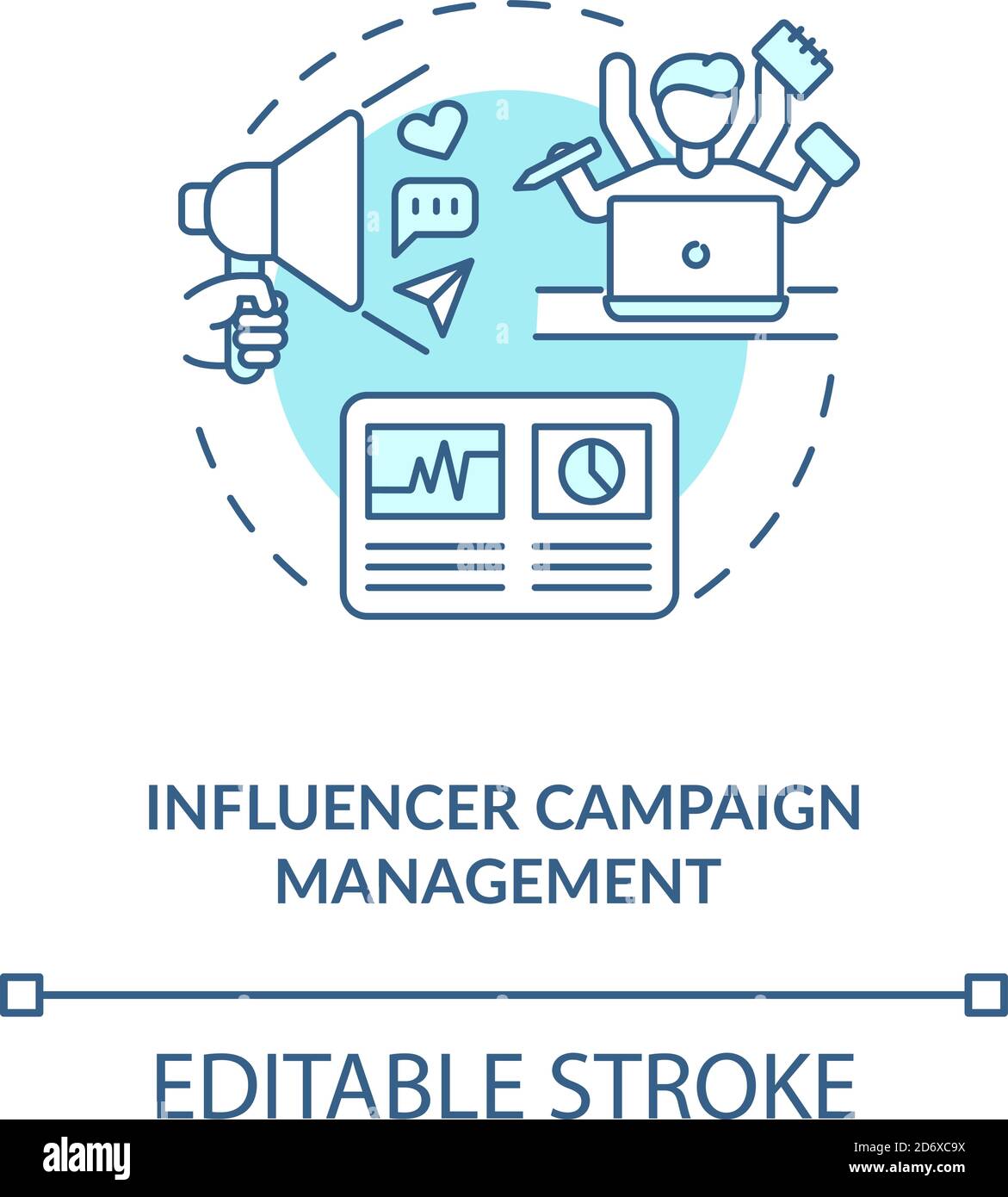Influencer campaign management concept icon Stock Vector Image & Art ...