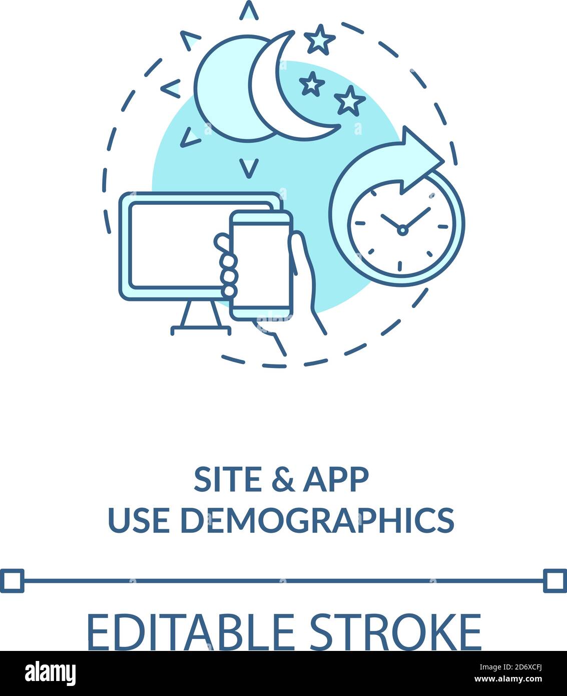 Site and app use demographics concept icon Stock Vector Image & Art - Alamy