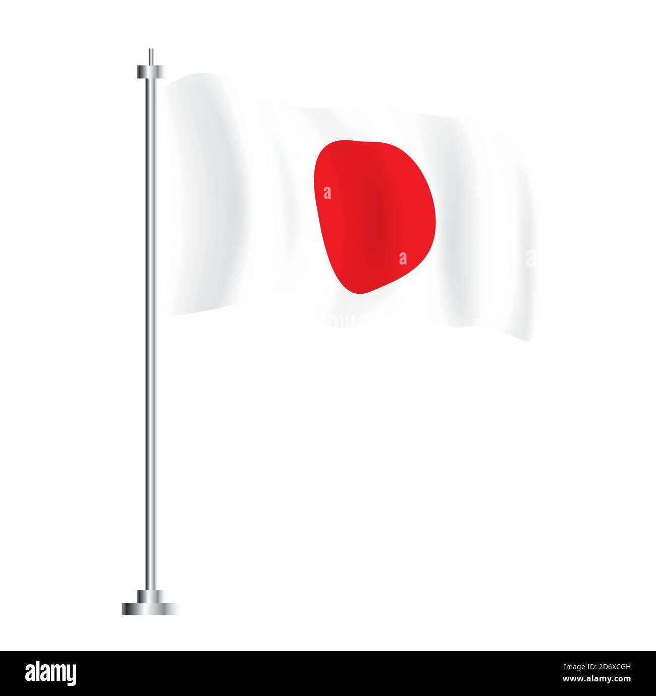 Japanese Flag. Isolated Wave Flag of Japan Country. Vector Illustration ...