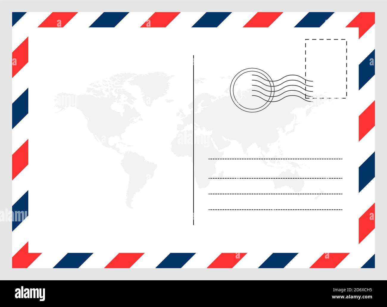 Postcard, travel blank card isolated on background. Modern graphic ...