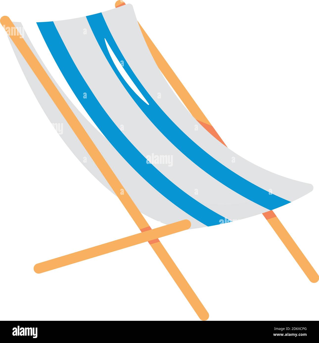 striped beach chair icon over white background, flat style, vector ...