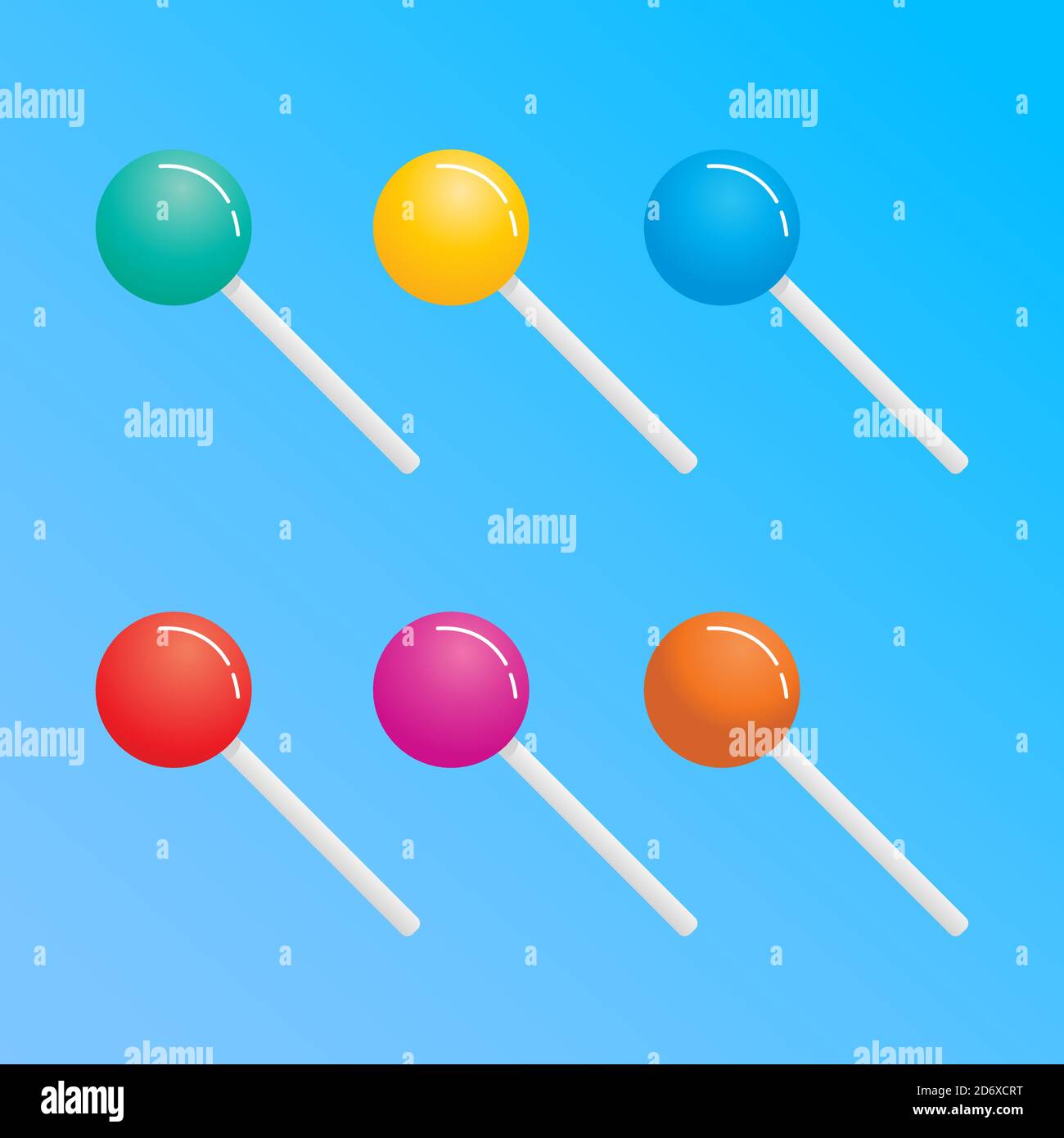 Colorful set of glossy lollipop candy vector illustrtion. Stock element ...