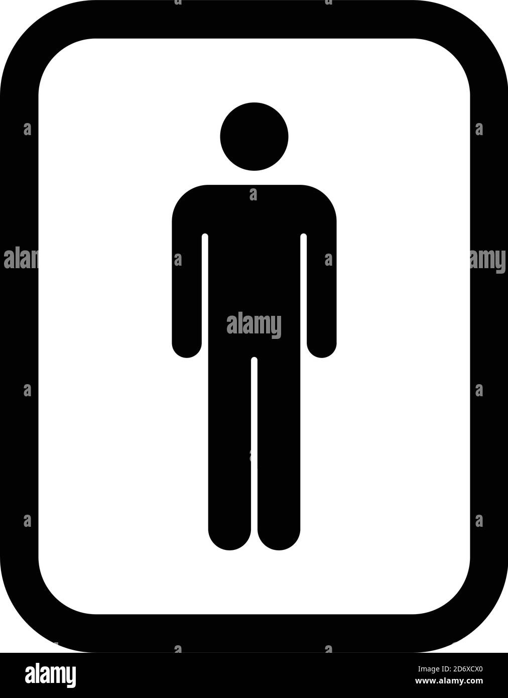 Man symbol icon vector for toilet sign in a glyph pictogram ...