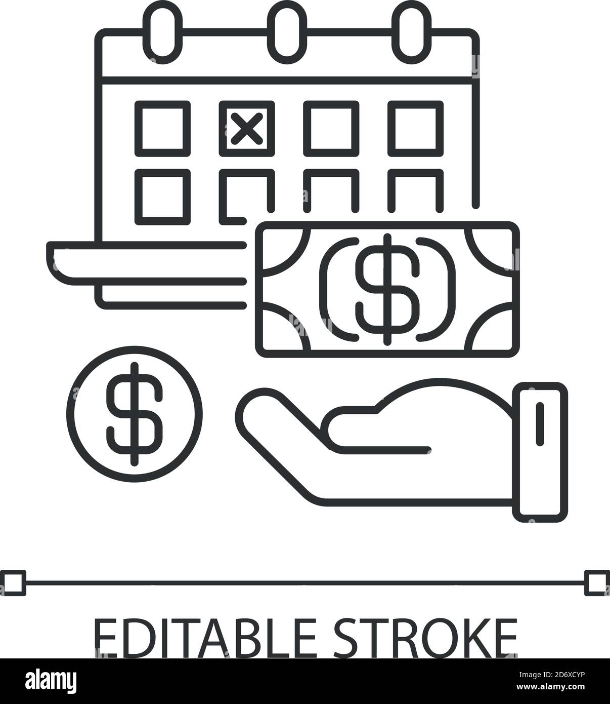 Monthly payment pixel perfect linear icon Stock Vector Image & Art - Alamy