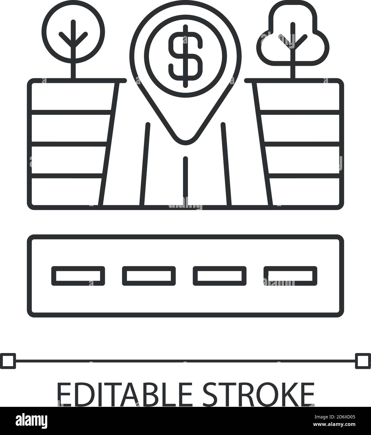Land plot pixel perfect linear icon Stock Vector Image & Art - Alamy
