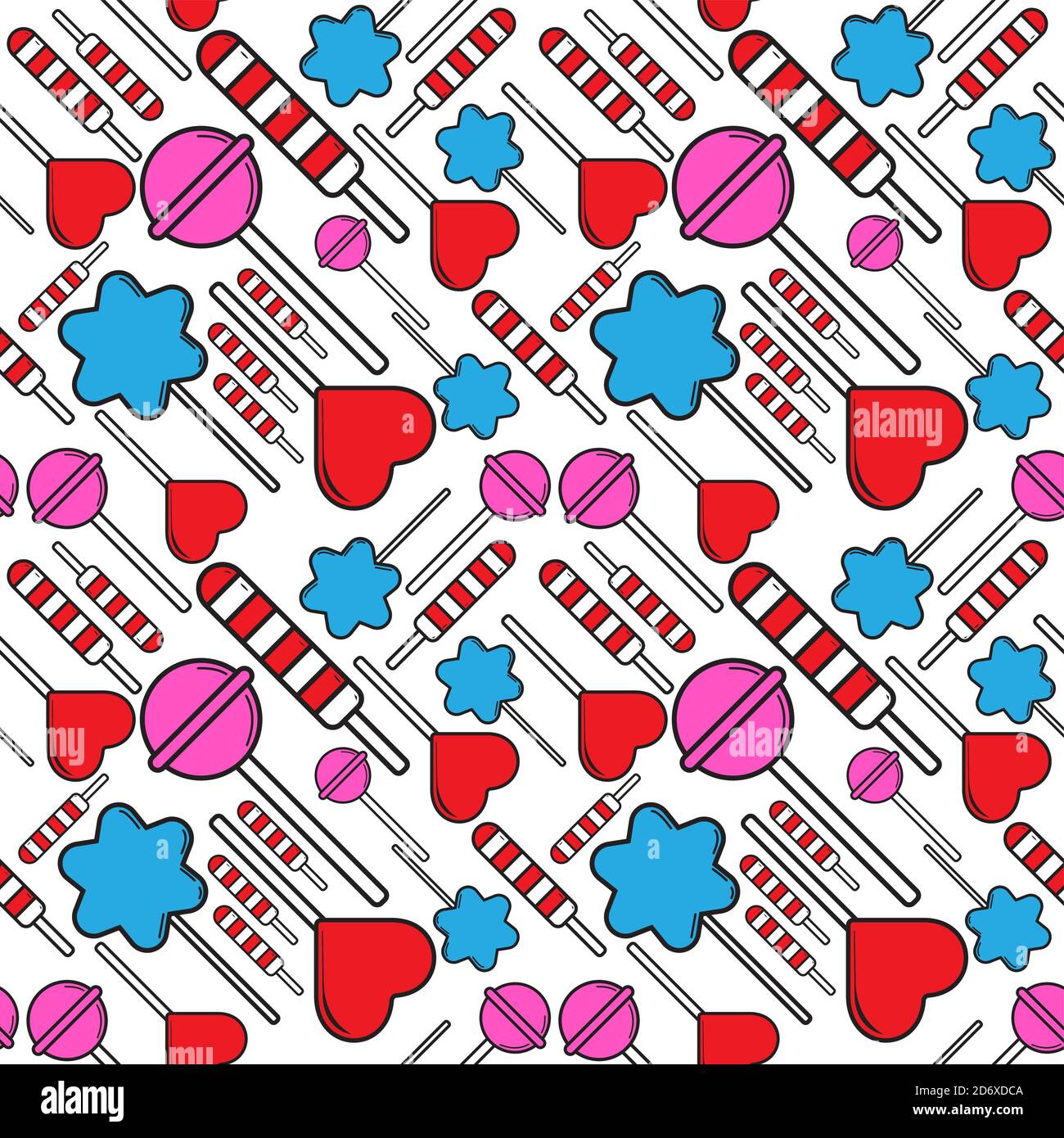 Colorful seamless pattern with various lollipop candies. Background ...
