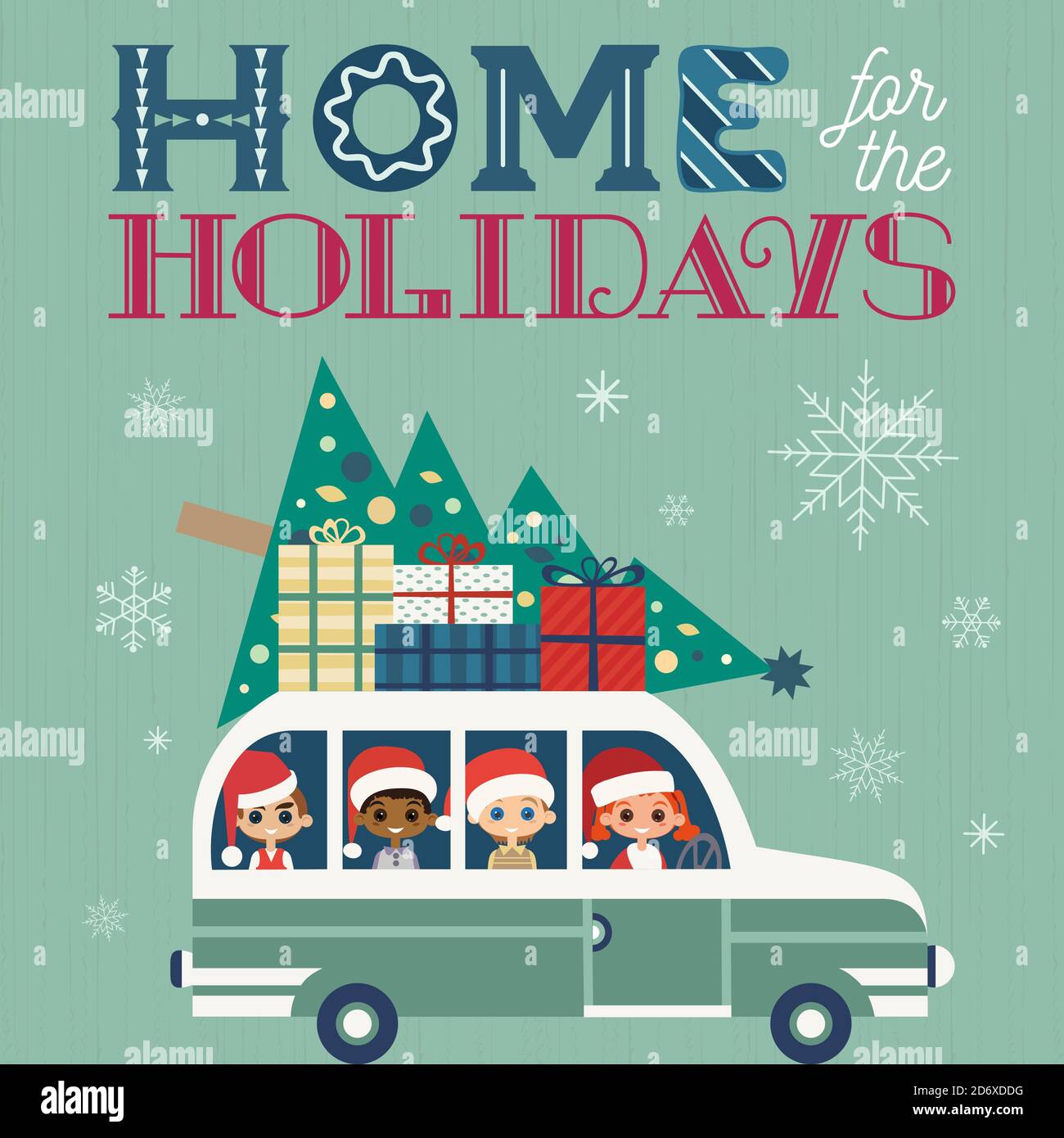 Fancy winter Holiday hand drawn vector poster Stock Vector Image & Art ...