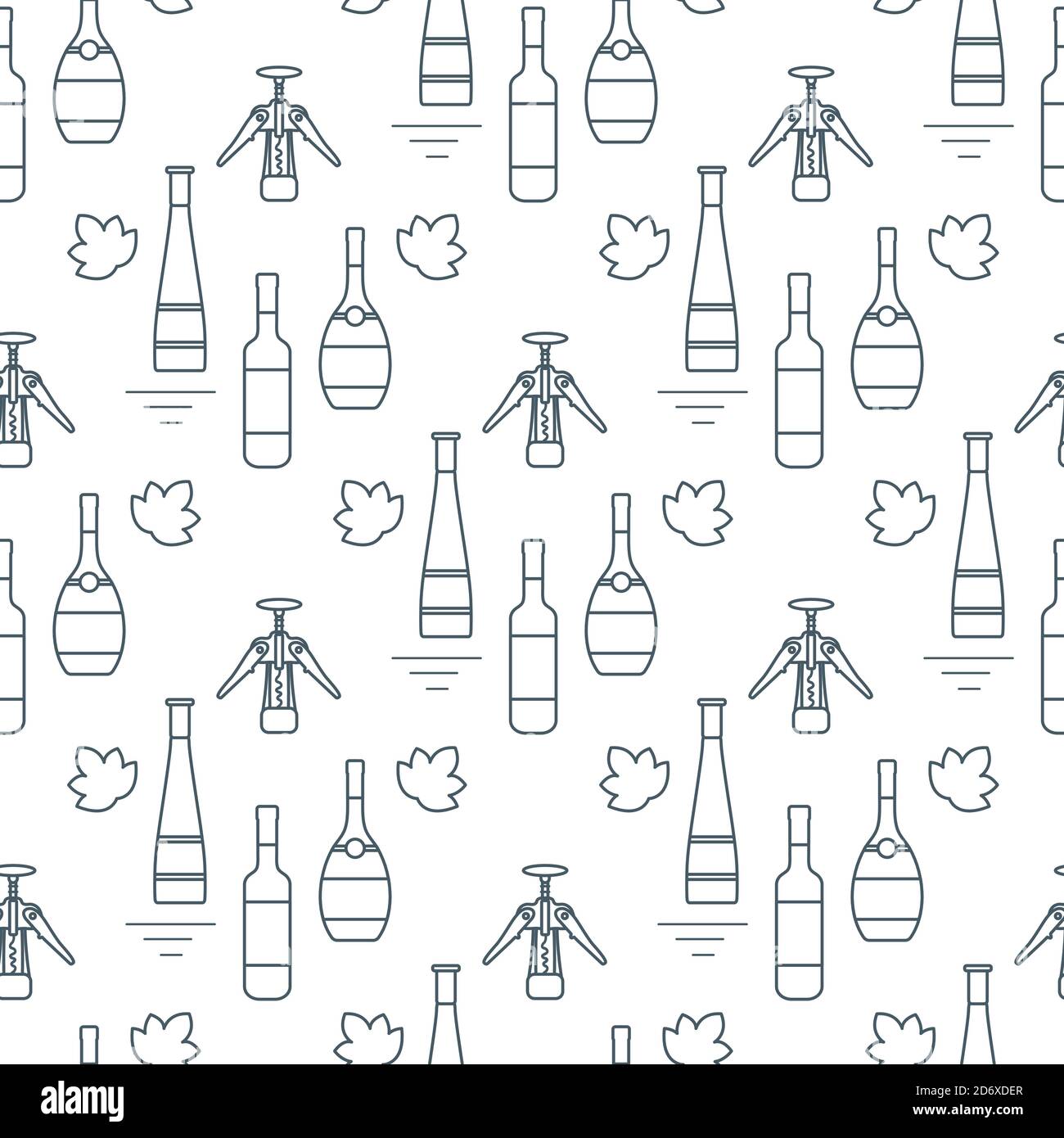 Seamless pattern Vector illustration Bottles of alcoholic beverage ...