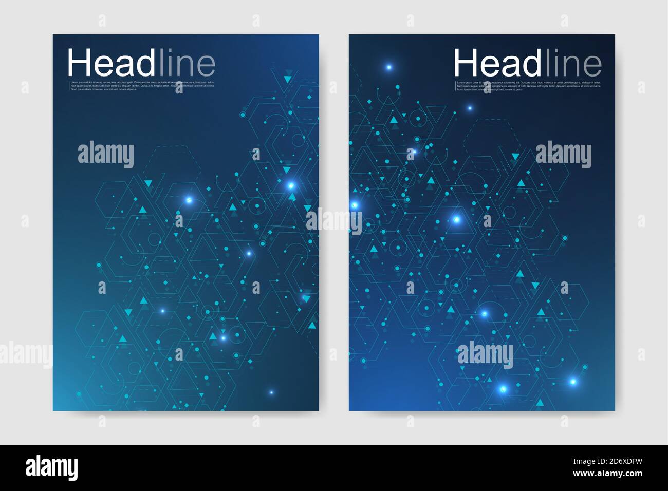 Scientific brochure design template. Vector flyer layout, Molecular ...