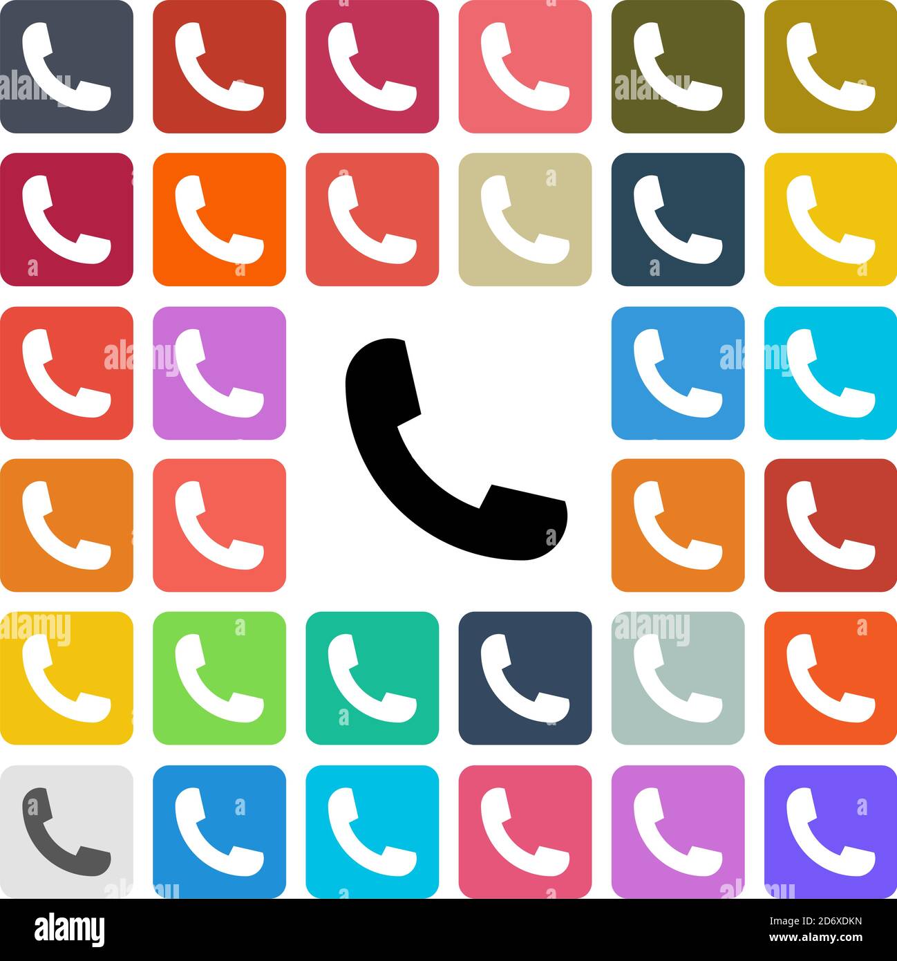 Vector modern phone icon set in button Stock Vector Image & Art - Alamy