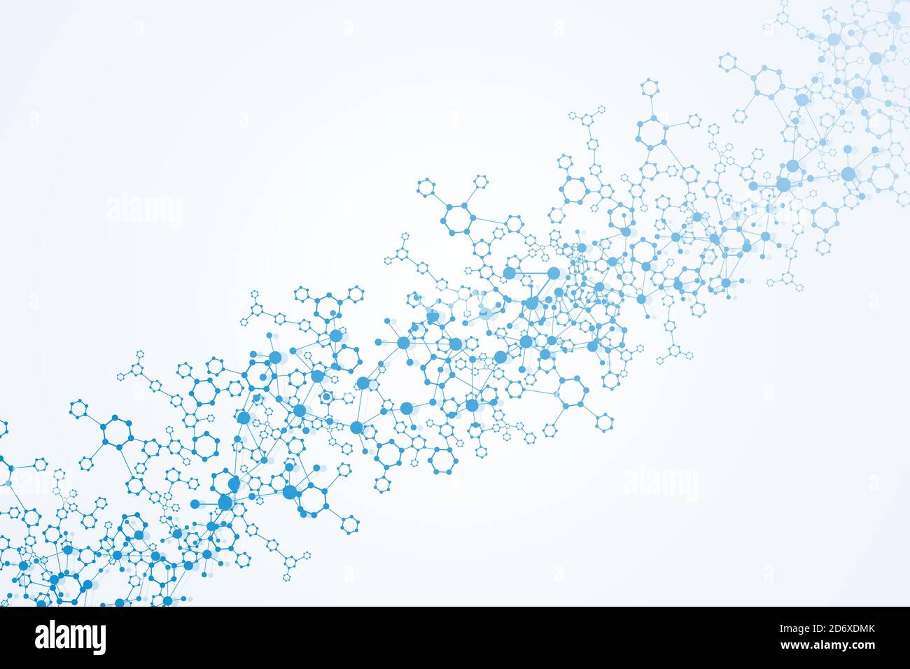 Science network pattern, connecting lines and dots. Technology hexagons ...