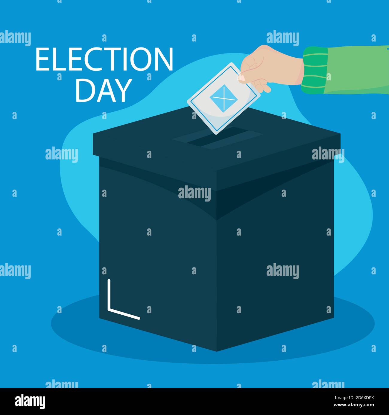 Election day design of Hand Putting Vote Bulletin Into Ballot Box over ...