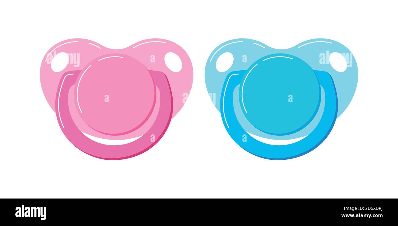 Pacifier baby dummy vector icon set isolated on white background Stock ...