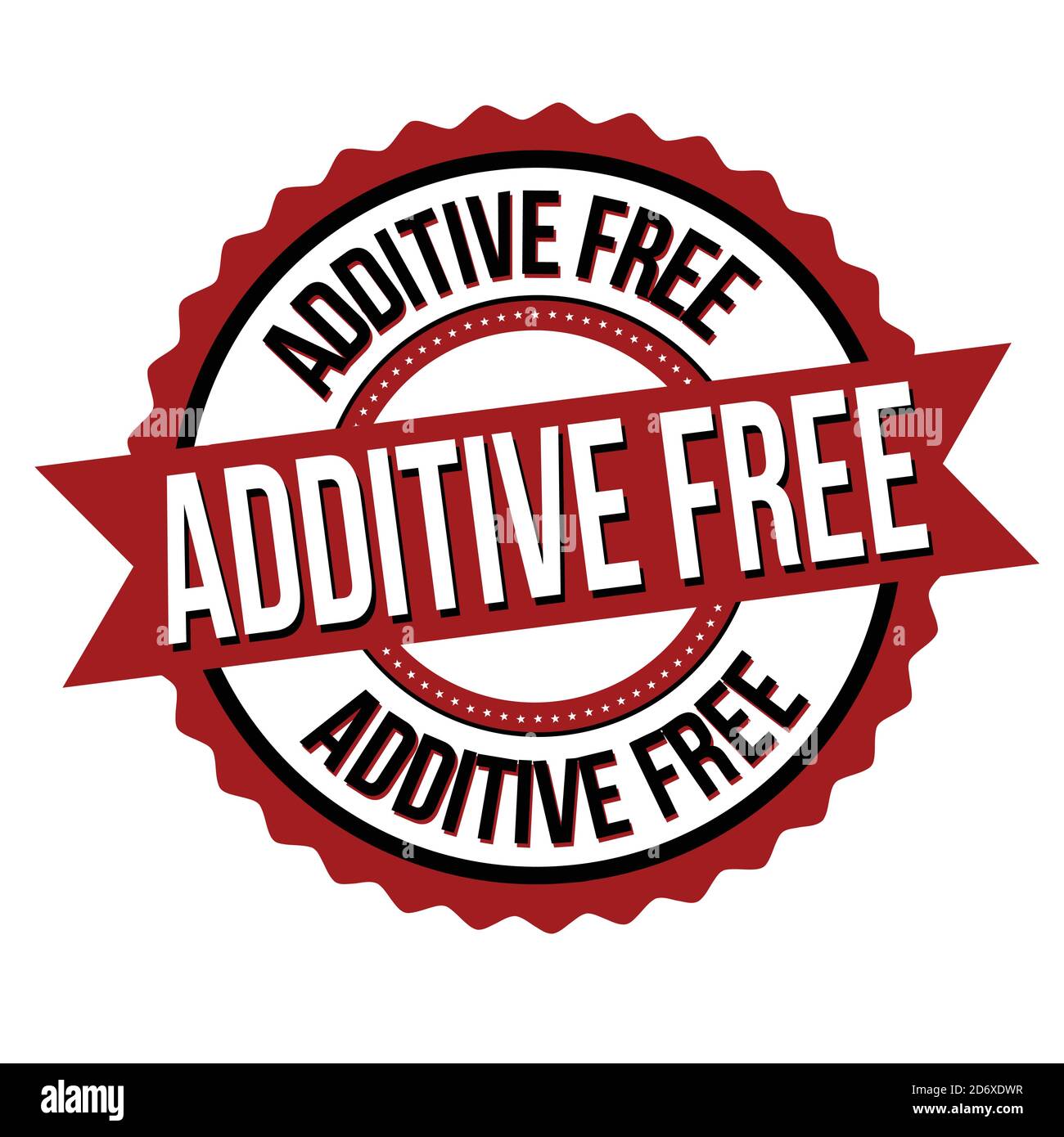 Additive free label or sticker on white background, vector illustration ...