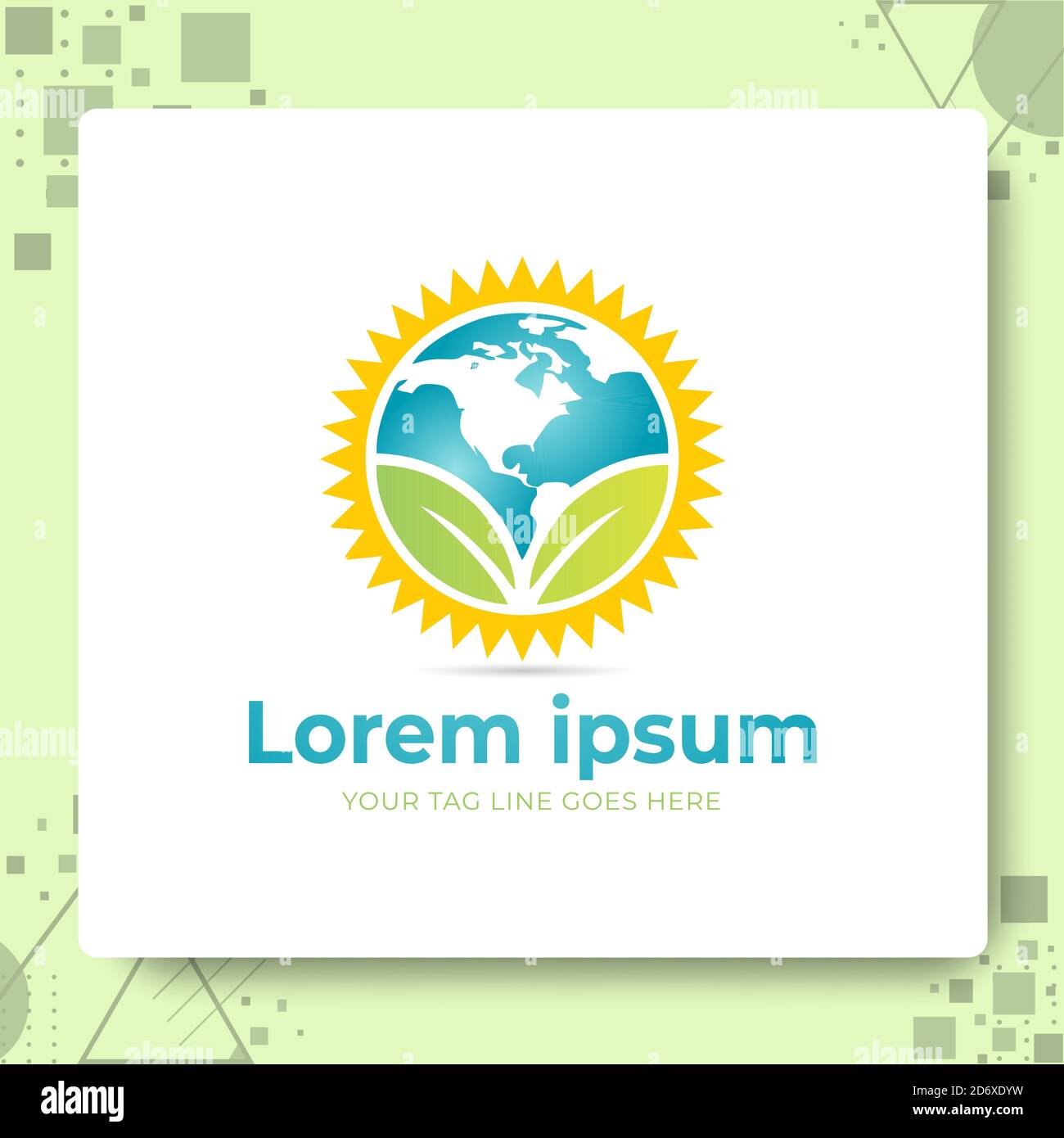 nature world logo design. sun earth logo vector Stock Vector Image ...