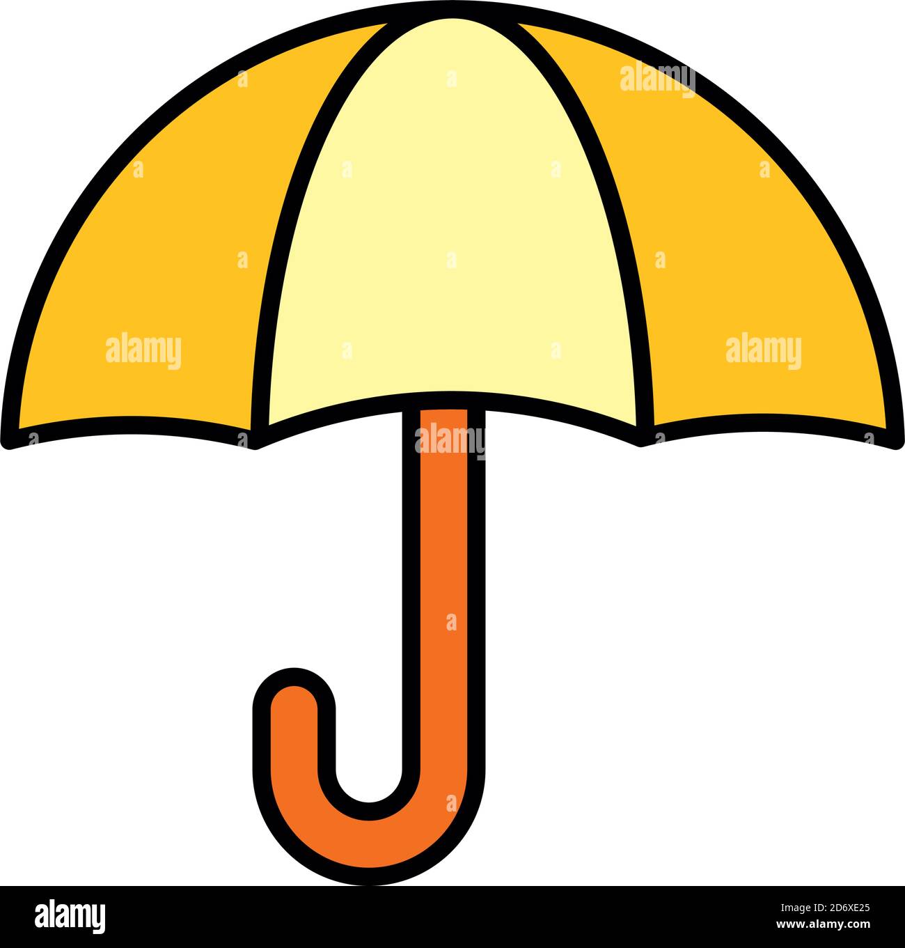 umbrella icon over white background, line and fill style, vector ...