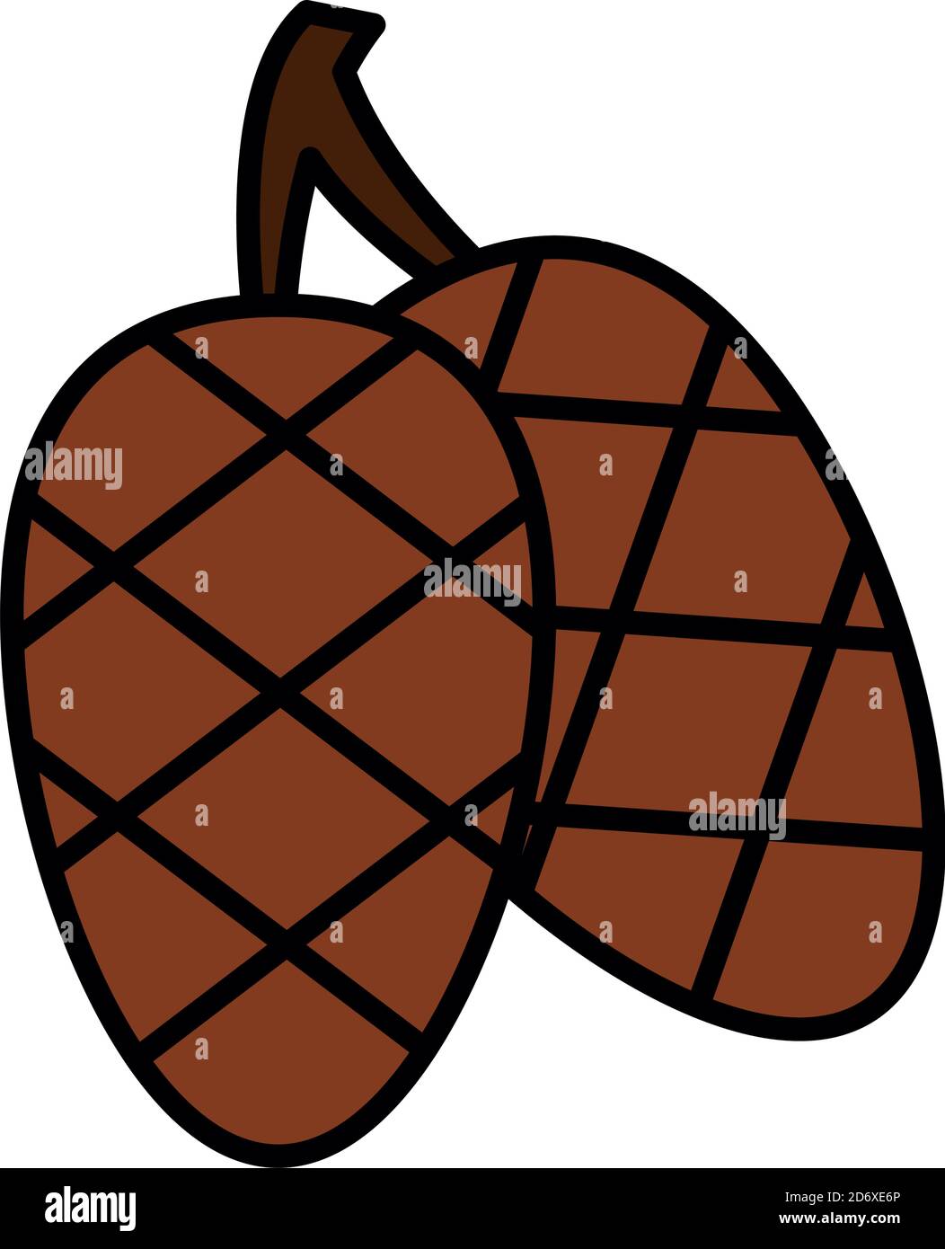 pine nuts icon over white background, line and fill style, vector ...