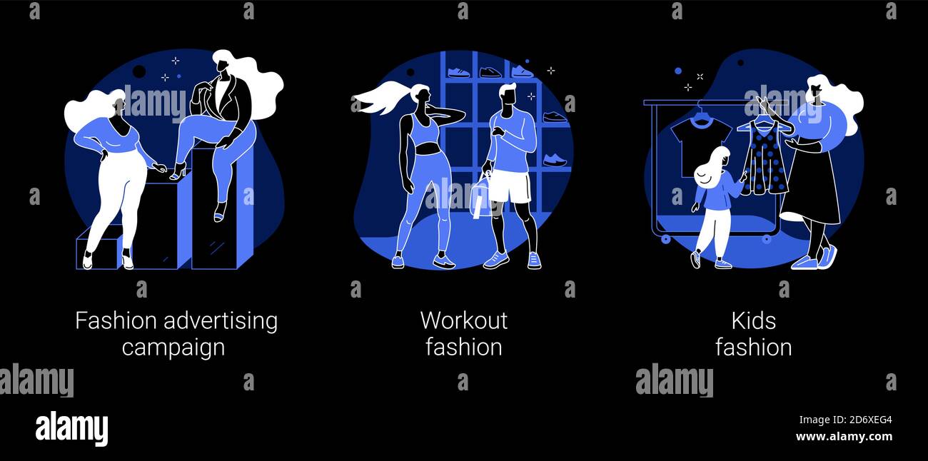 Fashion advertising campaign abstract concept vector illustrations ...