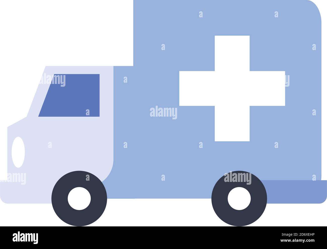 Cross inside ambulance flat style icon design of Medical care health ...