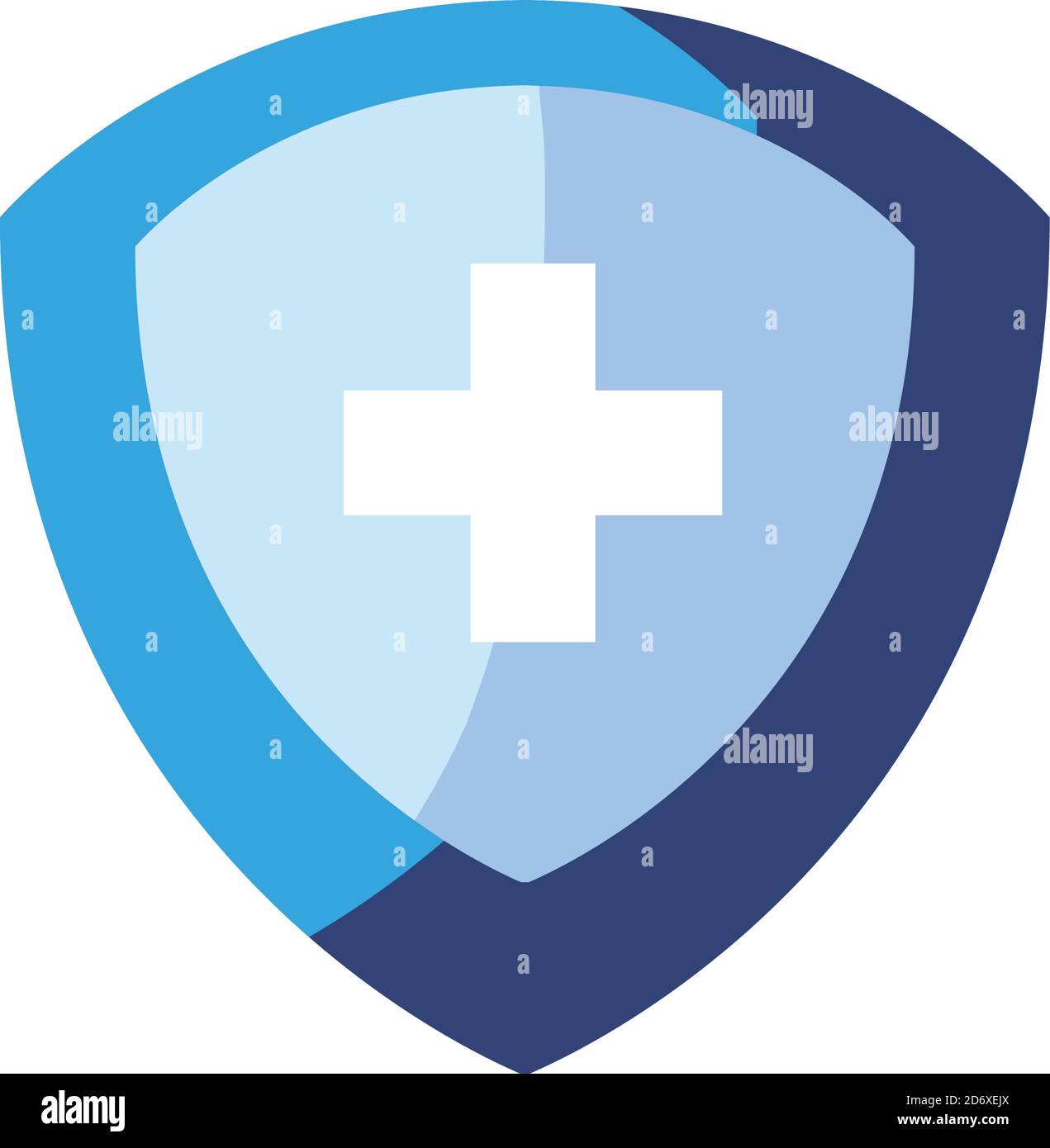 Cross inside shield flat style icon design of Medical care health ...