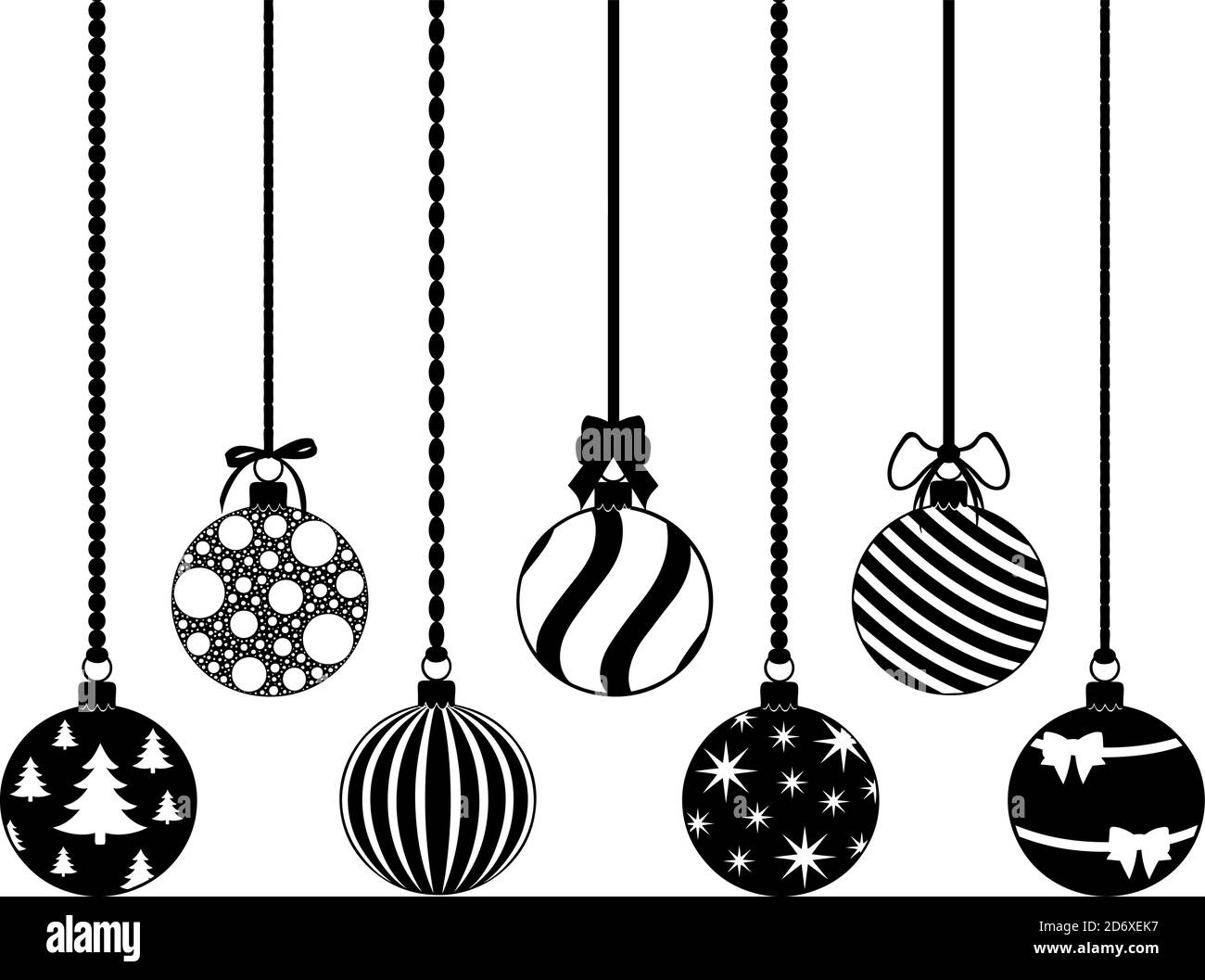 Collection of different hanging Christmas decorations Stock Vector ...