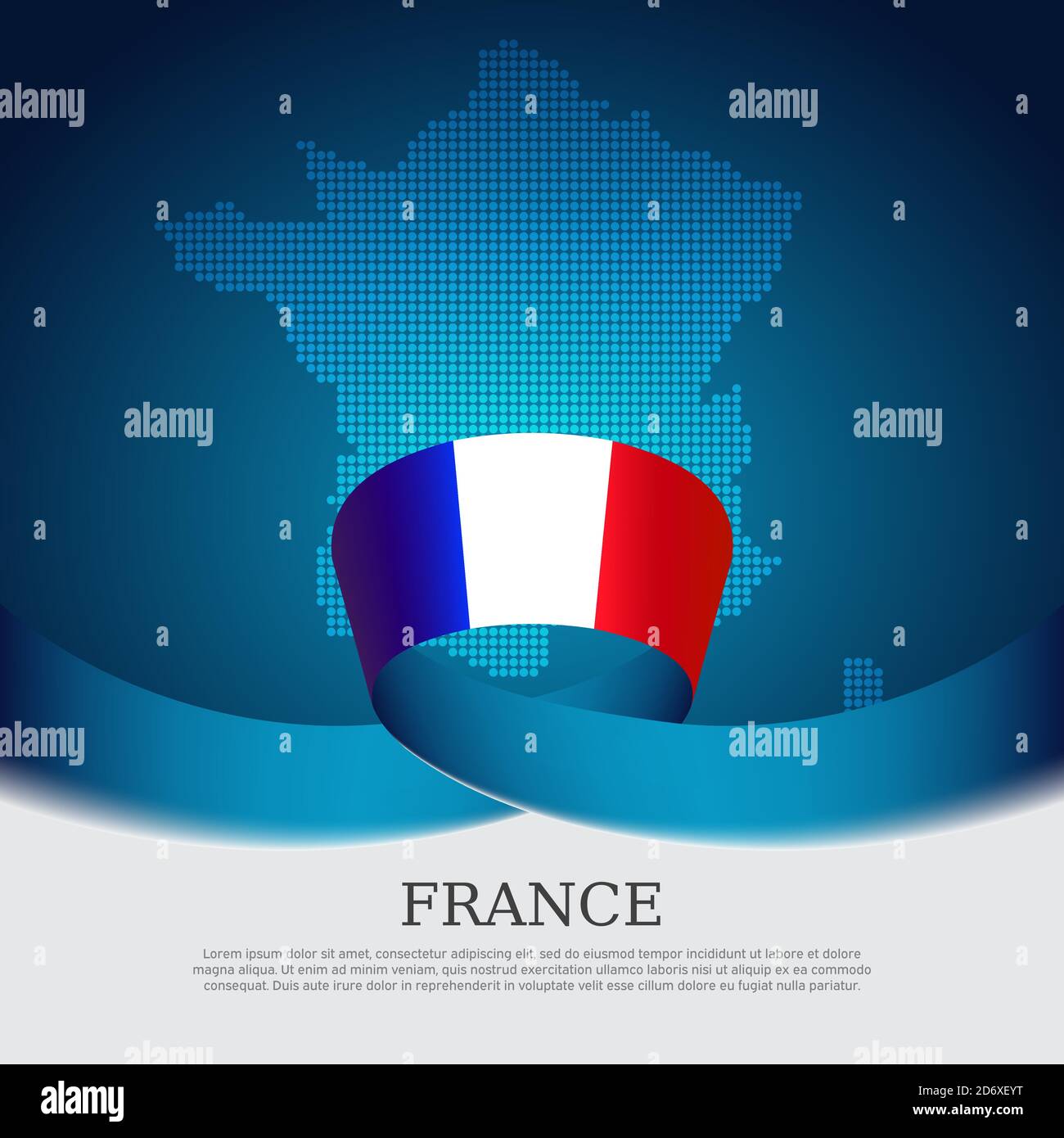 France flag background. Mosaic map, flag of france on a blue white ...