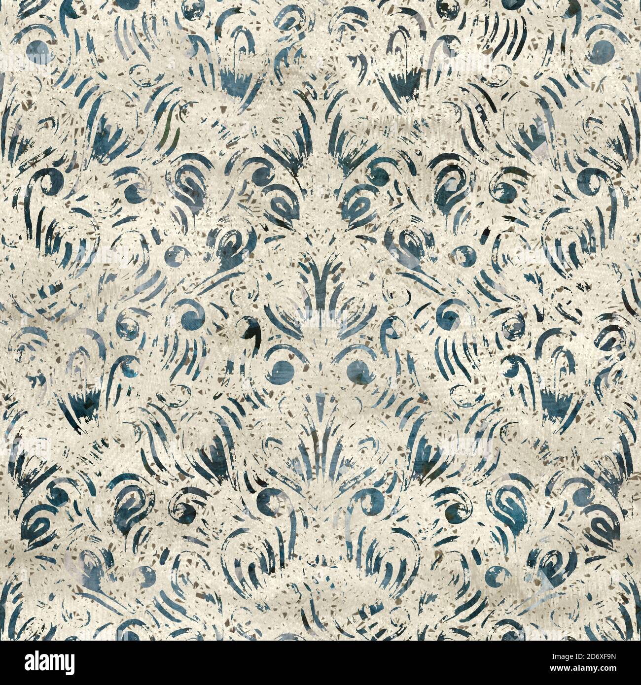 Chic formal grungy damask texture seamless pattern Stock Photo - Alamy
