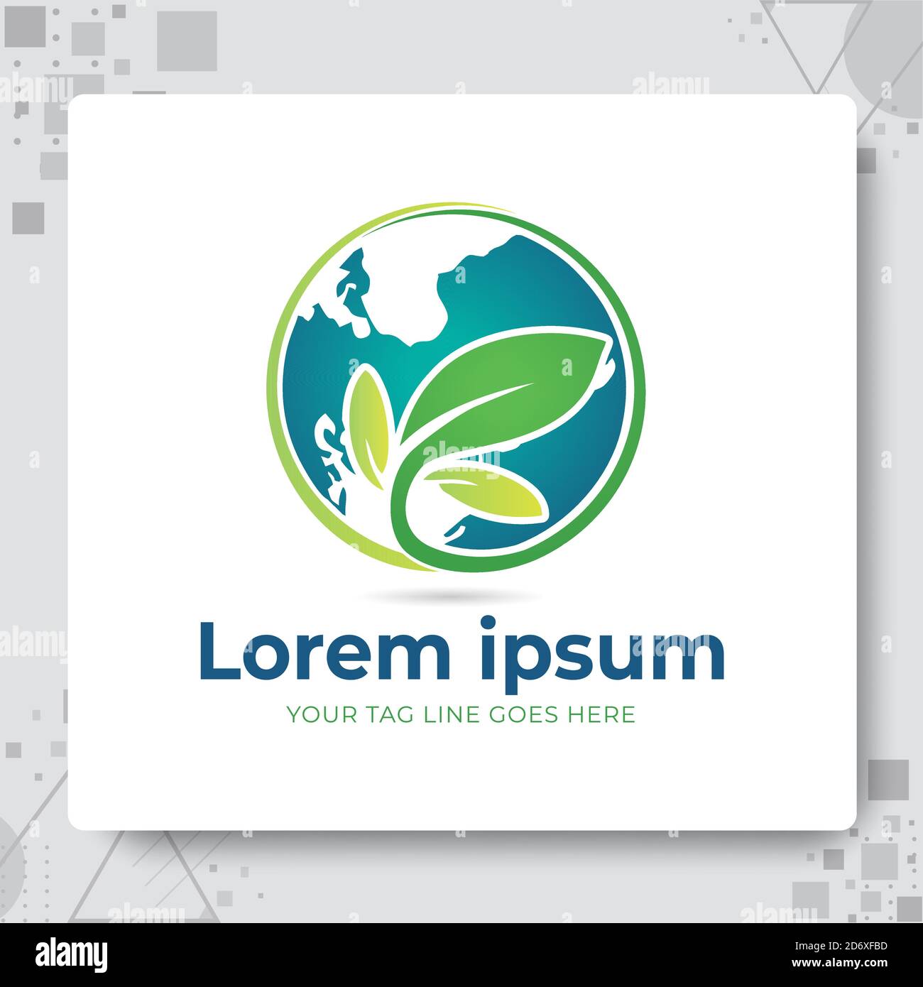 green world logo design. nature earth logo vector Stock Vector Image ...