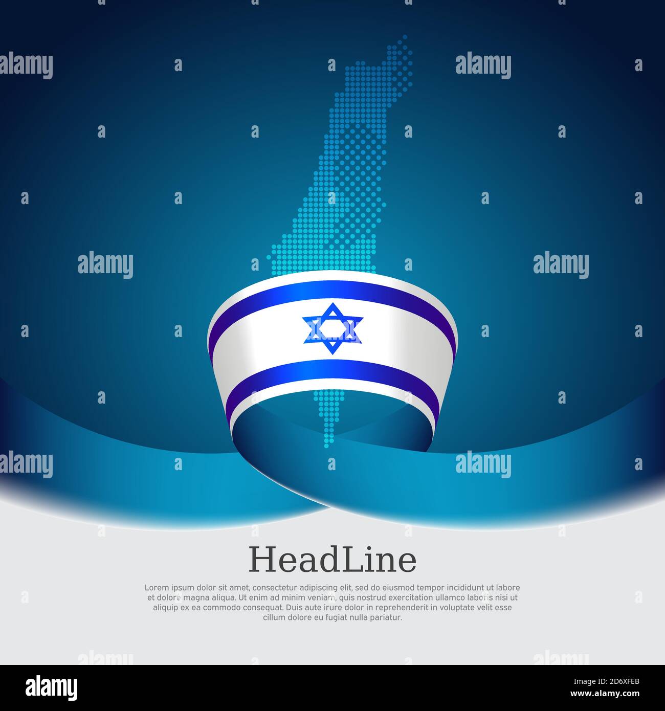 Mosaic map, flag of israel on a white blue background. Israel flag ...