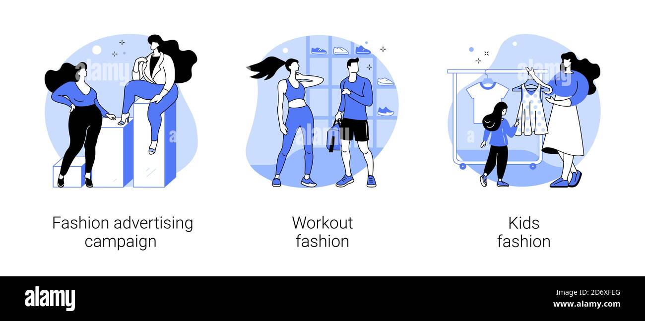 Fashion advertising campaign abstract concept vector illustrations ...