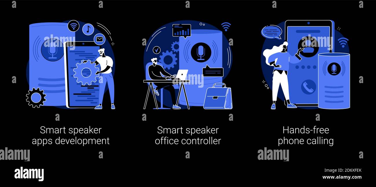 Voice assistant abstract concept vector illustrations Stock Vector ...